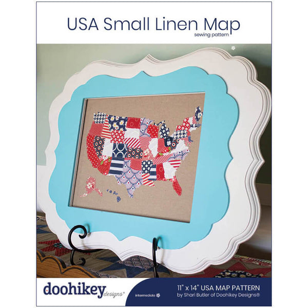 USA Small Linen Map PDF Pattern - Doohikey Designs® LLC